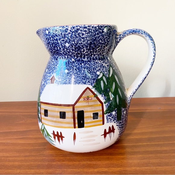 Vintage | Accents | Vintage Cooks Bazaar Winter Christmas Pitcher Decor ...